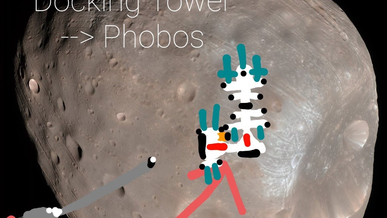 adding a docking tower to my phobos space station (spaceflight simulator) - YouTube