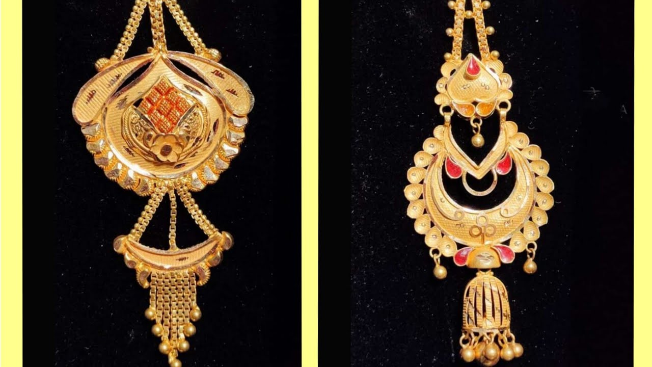 Wedding gold Tikli design - YouTube