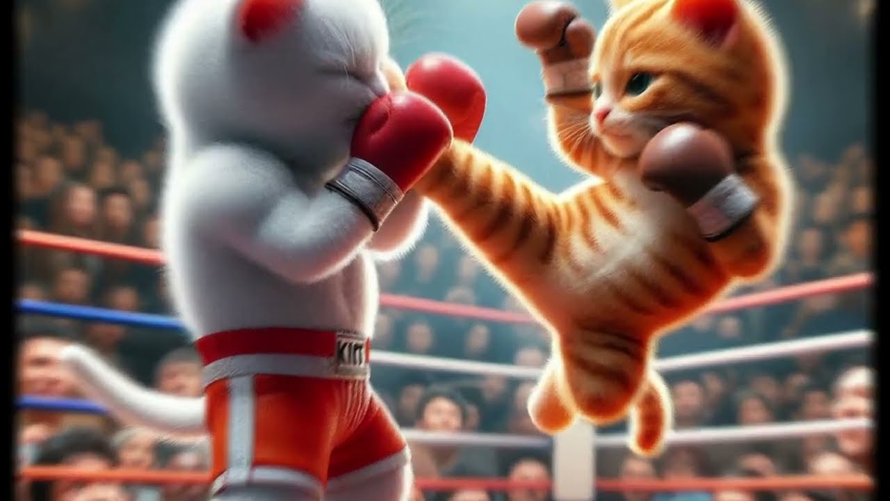 Kitten 🆚 kitten | boxing fight 😤 #cat #boxing #cutecat - YouTube