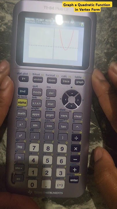 How to Graph a Quadratic Function in Vertex Form on a TI-84 Plus CE ...