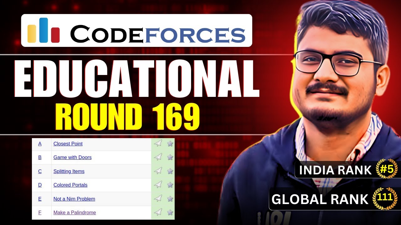 Codeforces Educational Round 169 Solution Discussion Abcdef Youtube