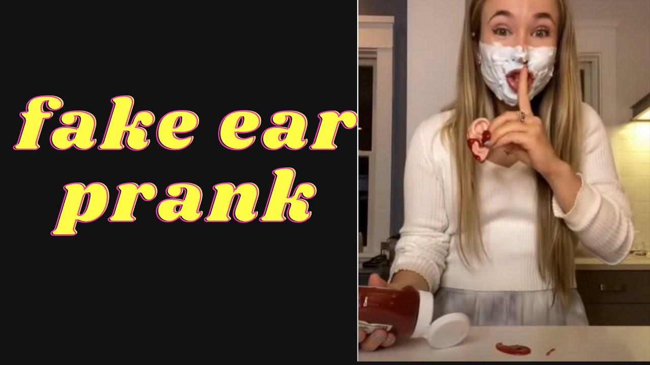 Fake ear prank. - YouTube