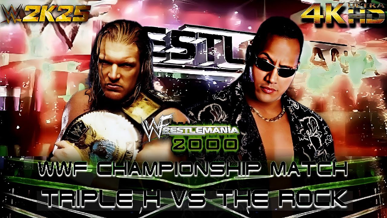 Triple H vs. The Rock (WWF Championship Match) | WrestleMania 2000 ...