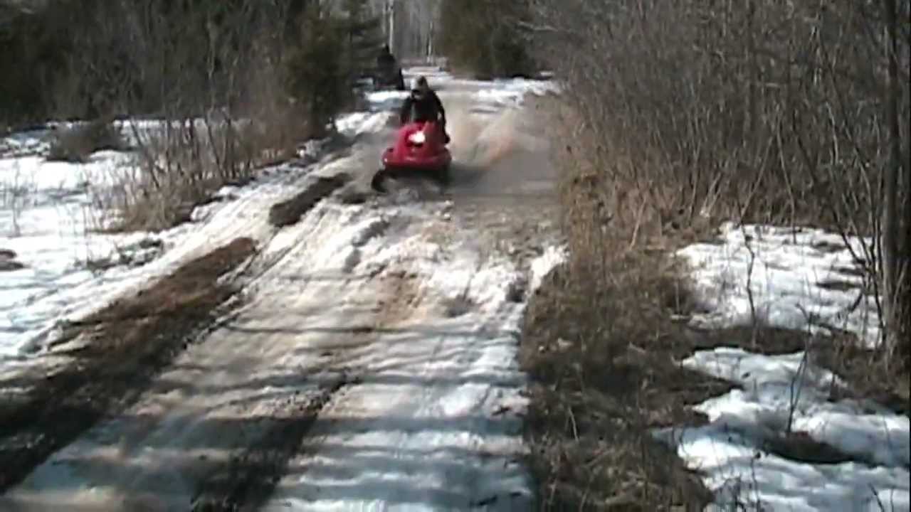 Marlborough Forest Snowmobile Water Skip 2 - YouTube