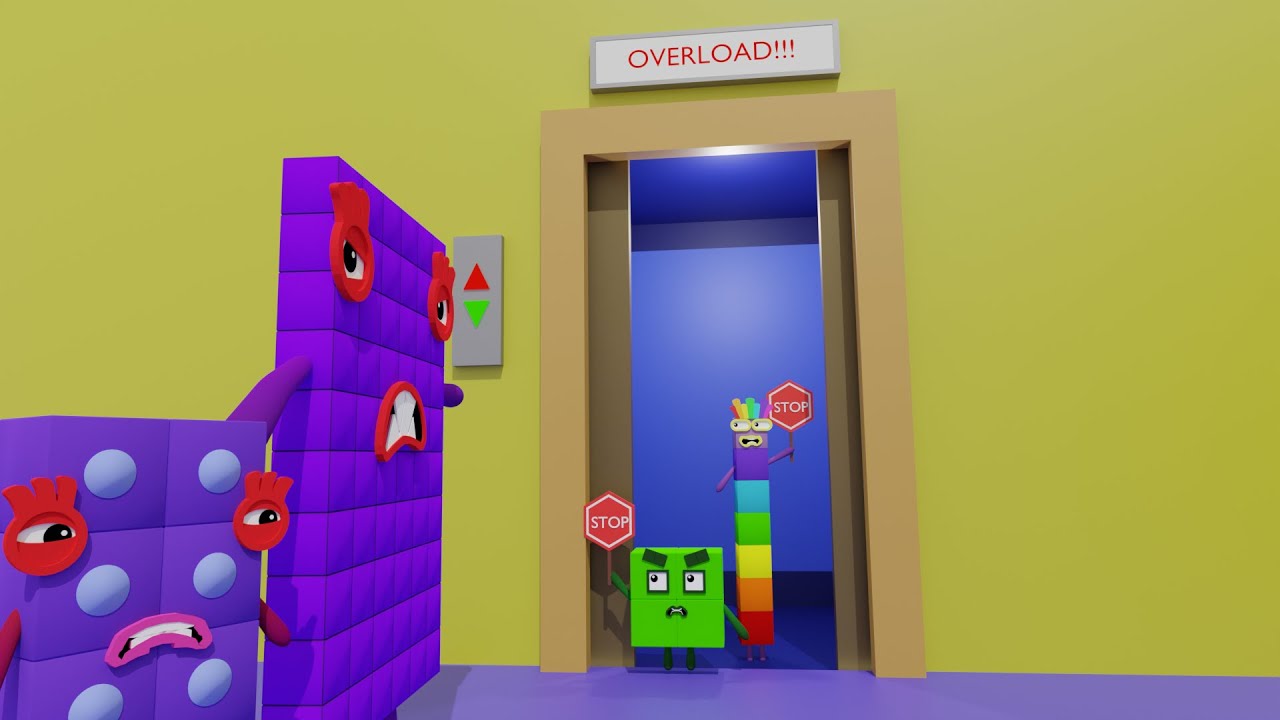 STOP! The Elevator is Overloaded, It's Dangerous for Numberblocks 60 ...