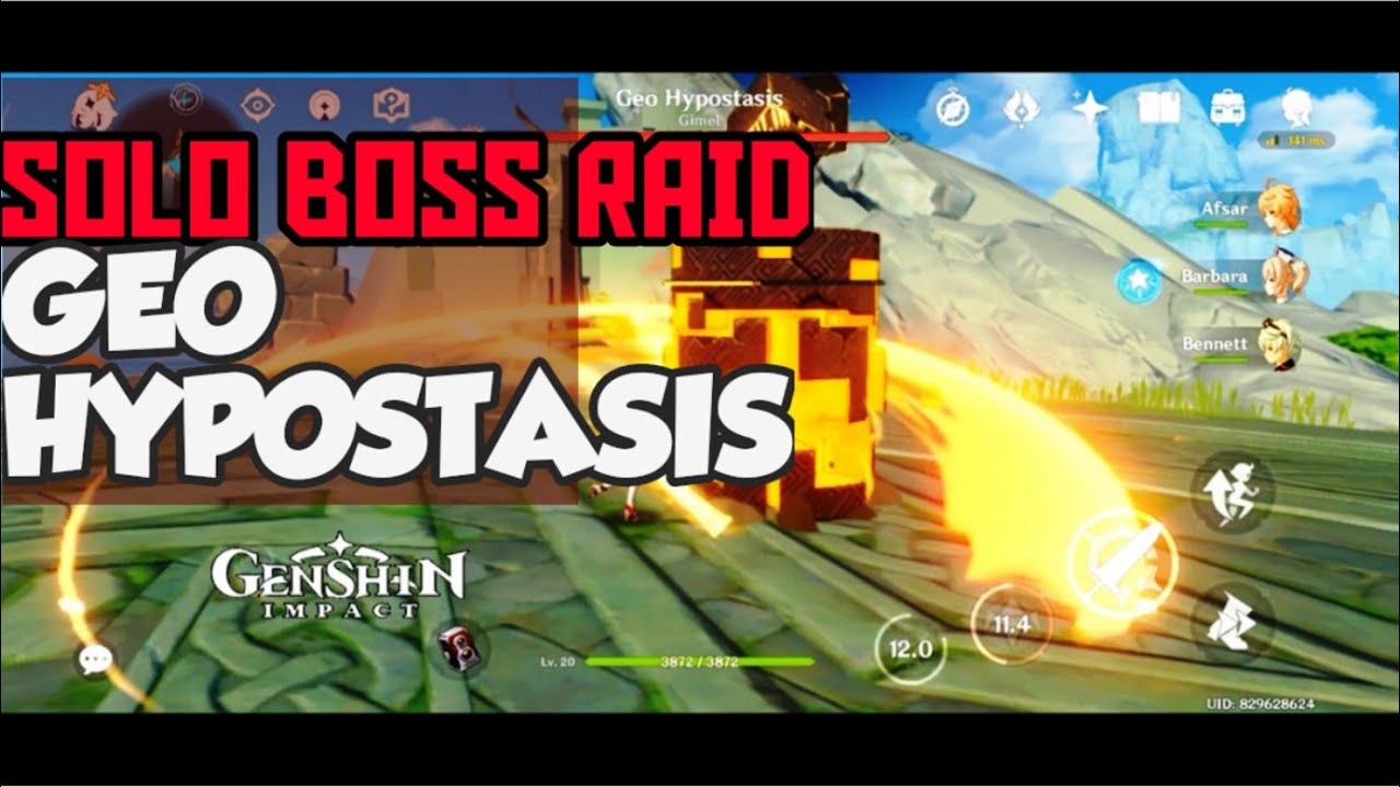 Cara melawan Solo Bos Raid Geo Hypostasis Genshin Impact - YouTube