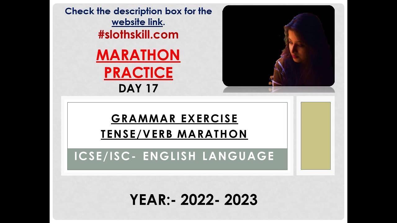 MARATHON GRAMMAR PAPER || ICSE LANGUAGE SAMPLE PAPER || TENSE/VERB ...