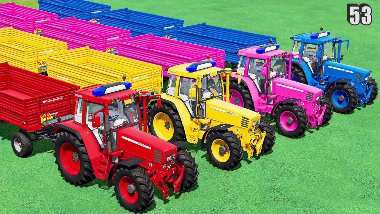 TRANSPORTING & HARVESTING CANOLA w/ SMALL FENDT POLICE TRACTORS ...