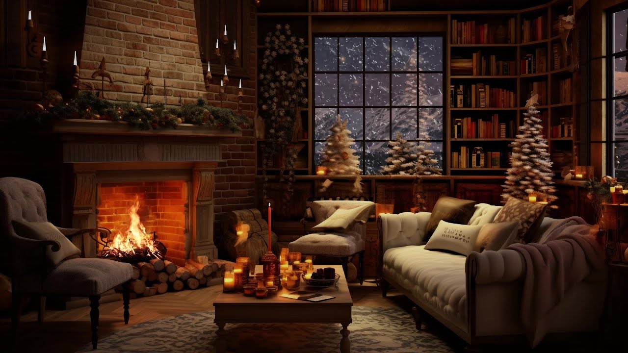Cozy Ambience | Snow Storm ASMR Sleep - Christmas Ambience with ...