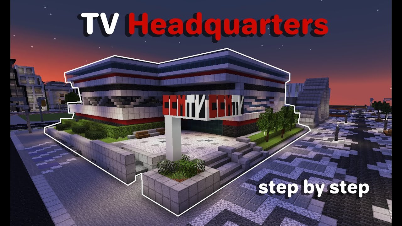 MINECRAFT - How to Build a Modern TV Headquaters - Step-by-step ...