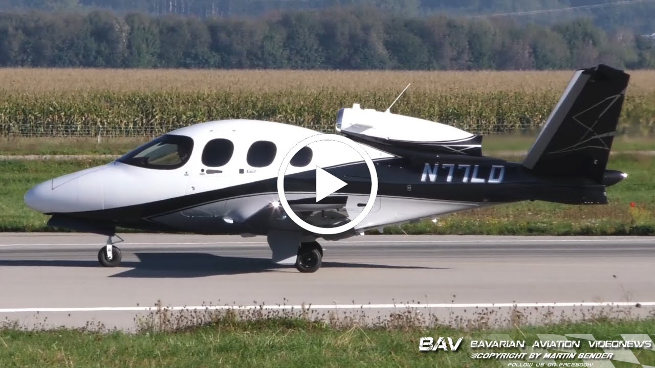 Cirrus SF-50 Vision - N77LD - takeoff at Memmingen Airport - YouTube