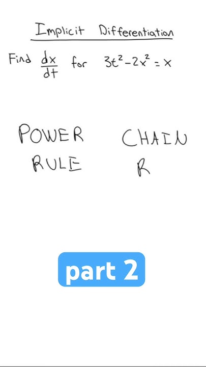 implicit differentiation part 2 #calculus - YouTube
