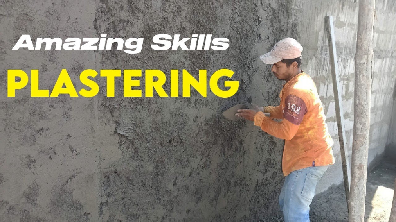 Wall Plastering Techniques Outerwall || plastering skills | AAC Wall ...