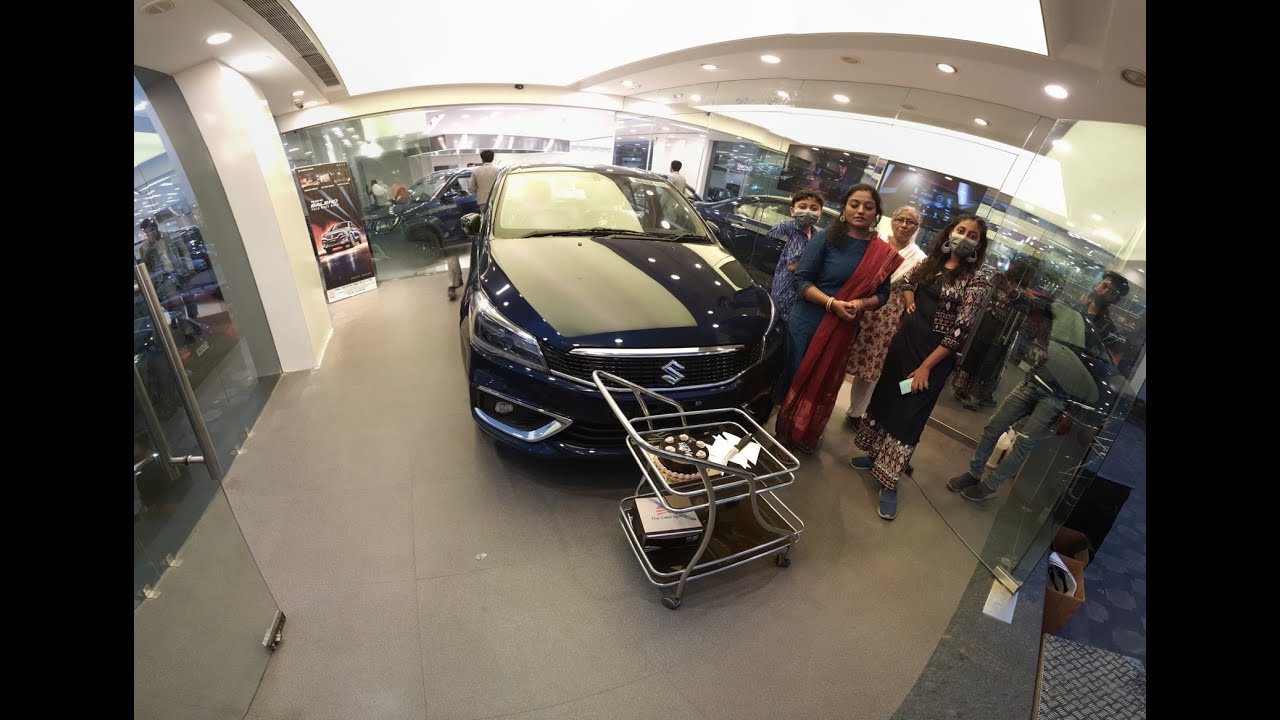 First Ciaz Alpha Automatic NEW CELESTIAL BLUE color Car Delivery - YouTube