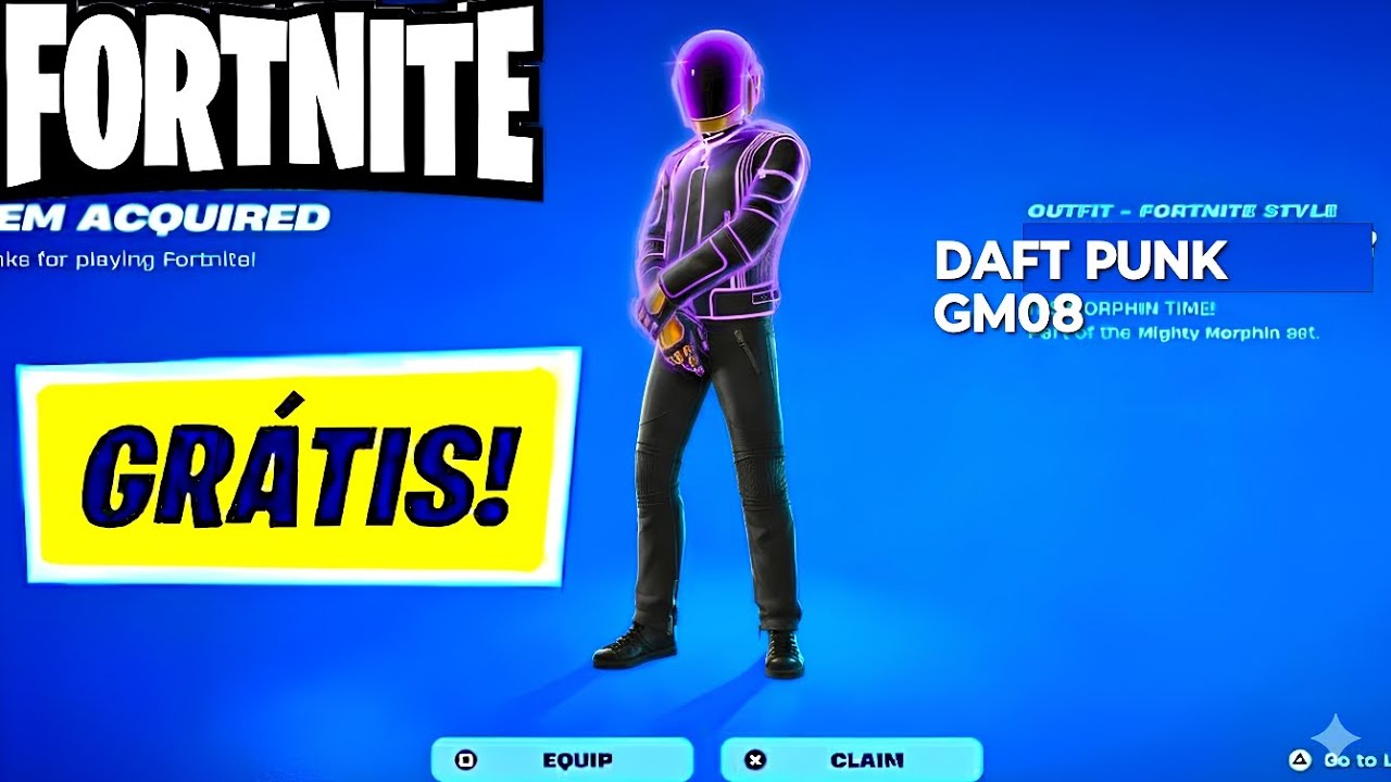 Como pegar de graça Daft Punk Skins GM08 , Tb3 ! Fortnite 2025 fortnite ...