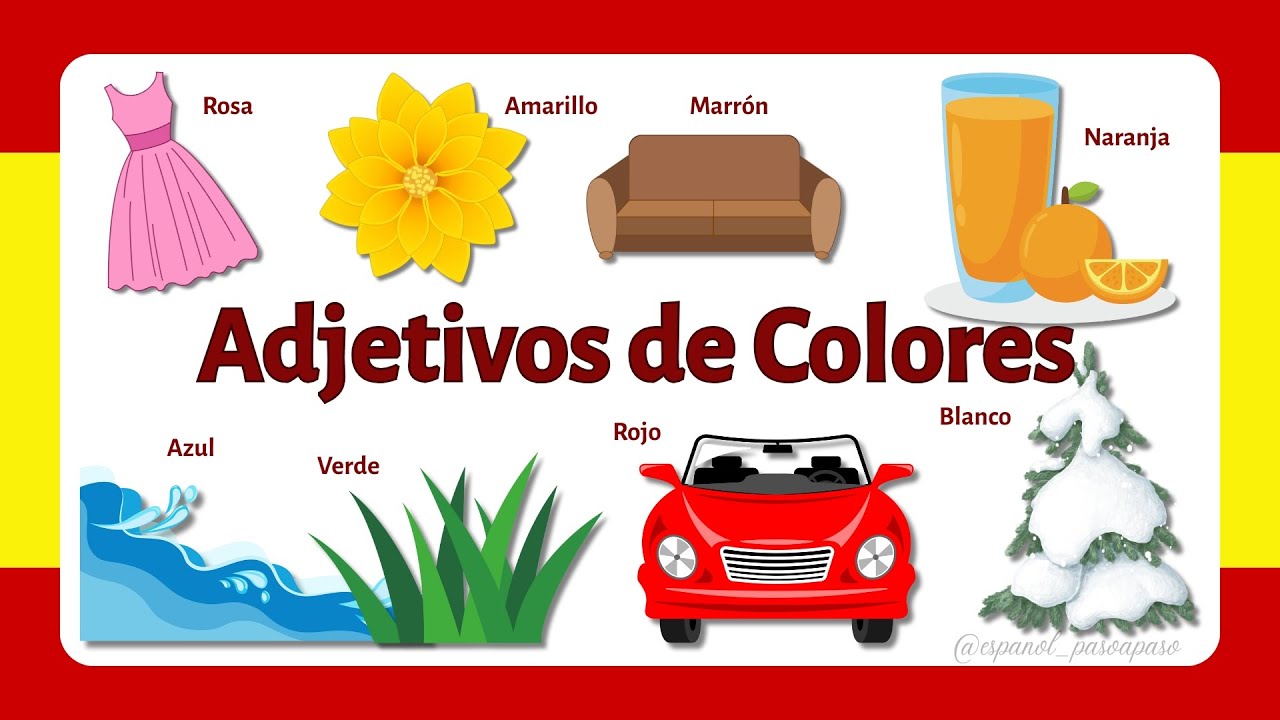 Adjetivos de Colores | 10 Color Adjectives in Spanish | Part 9 - YouTube