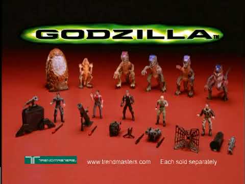 Godzilla (1998 US remake): Trendmasters Godzilla Eggs & action figures (commercial, May 1998)