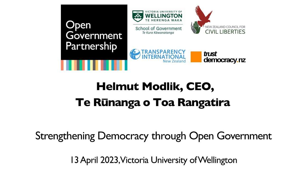 Helmut Modlik speaks on Strengthening Democracy through Open Government ...