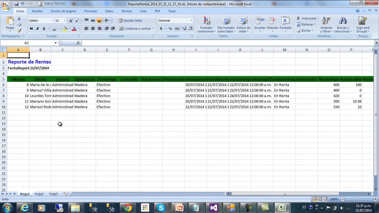 Sistema Renta Vestidos - Reportes - YouTube