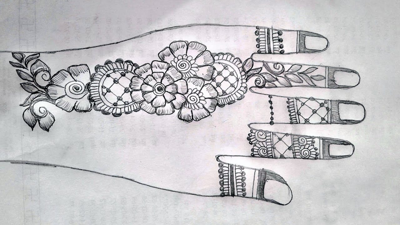 Floral mehndi design || latest back hand mehndi design || pencil mehndi ...