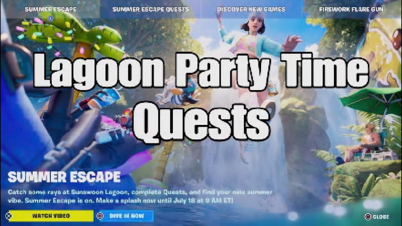 Complete Lagoon Party Time Quests - Summer Escape Quests Fortnite - YouTube