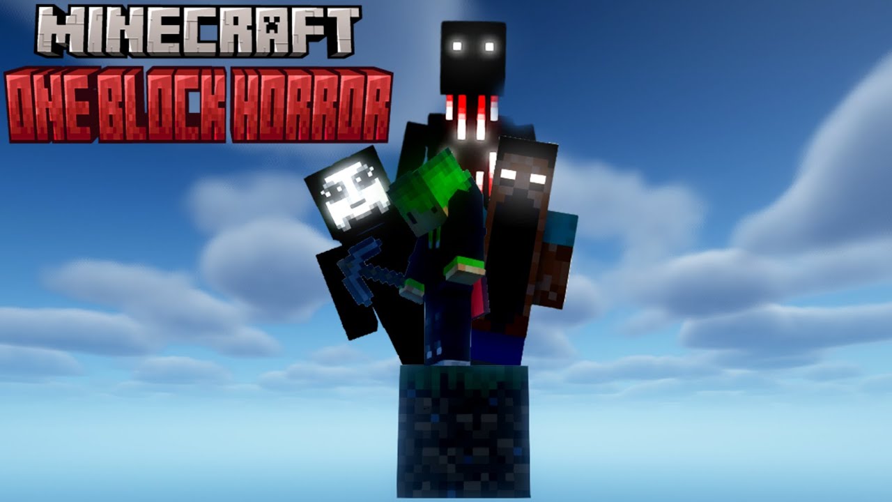 One Block Minecraft but with EVERY HORROR MOD installed - YouTube