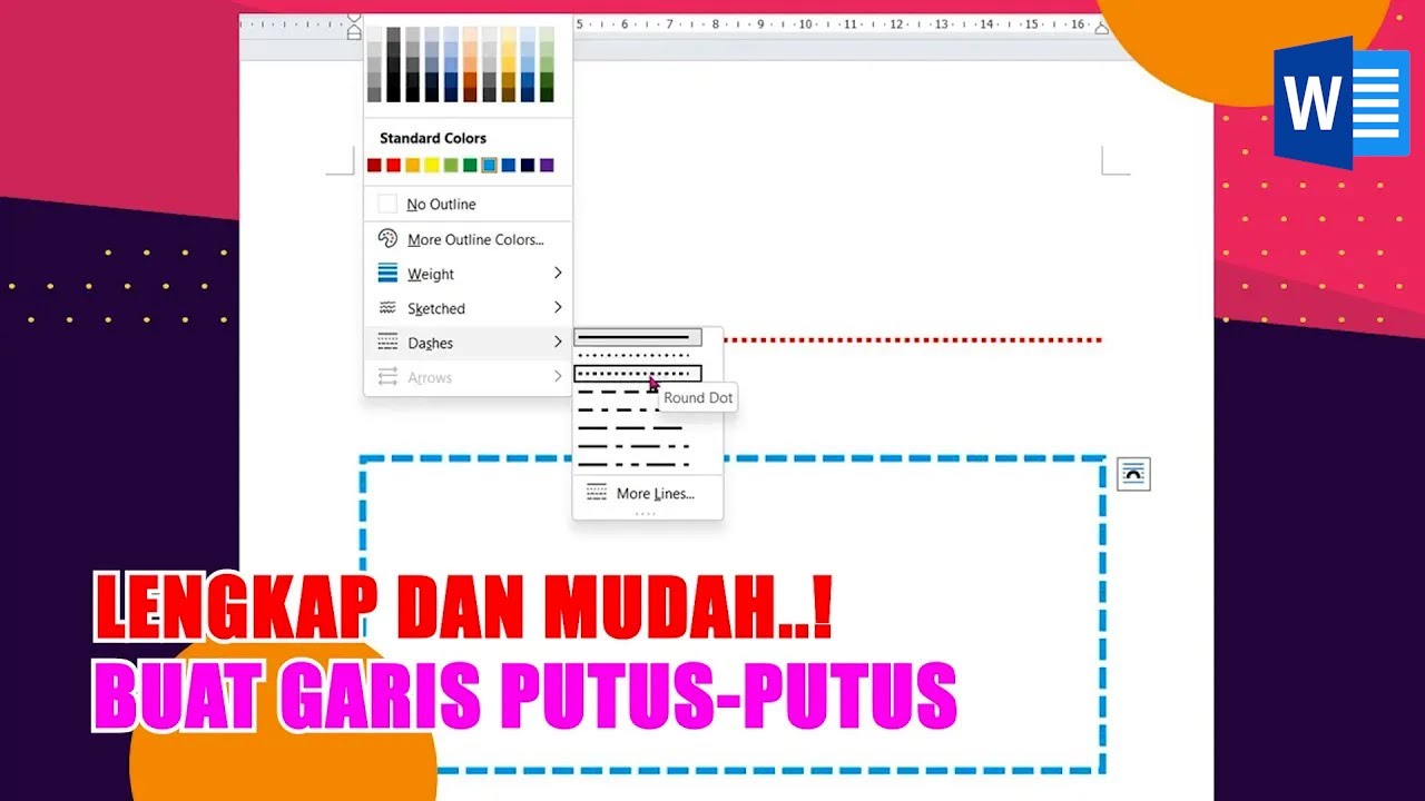 Cara Membuat Garis Putus Putus Di Word yang Benar - YouTube
