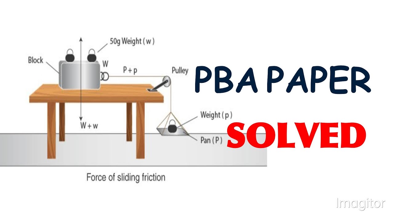 PBA (practical)PAPER SOLUTION PHYSICS CLASS 9TH TO FIND COEFFICIENT OF ...