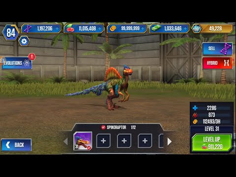 Spinoraptor Max Level 40 - Hybrid PART 1 - Jurassic World The Game ...