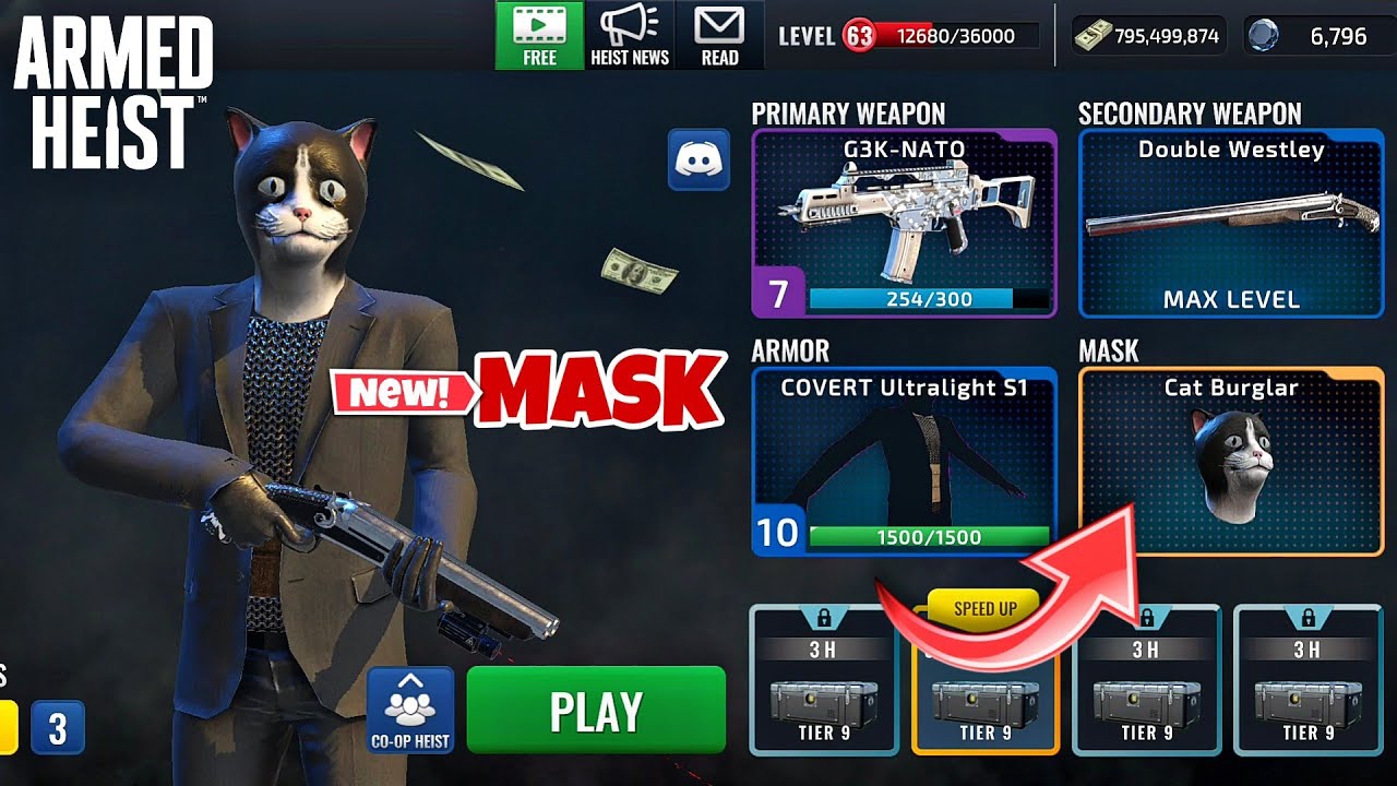 *New* CAT Burglar Mask Intense Gameplay🔥| Armed Heist - YouTube