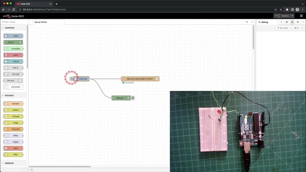 BDES3001 IDSN4012 43 Serial Communication Node-RED Output - YouTube