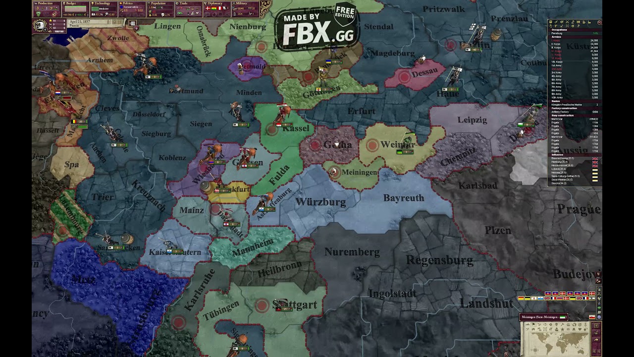 Victoria 2 German Empire Campaign: Dutch-Prussian War - YouTube