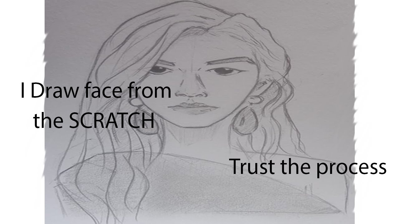 I Draw face from the scratch /Trust the process - YouTube