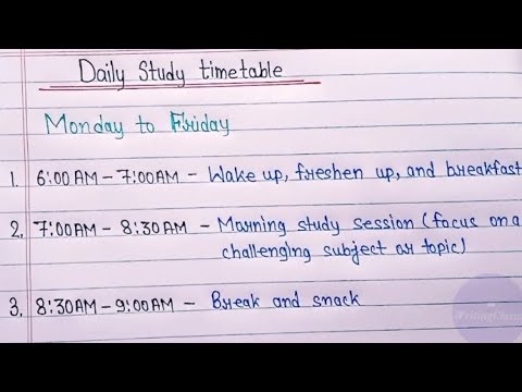 Daily Study Timetable for class 12 - YouTube