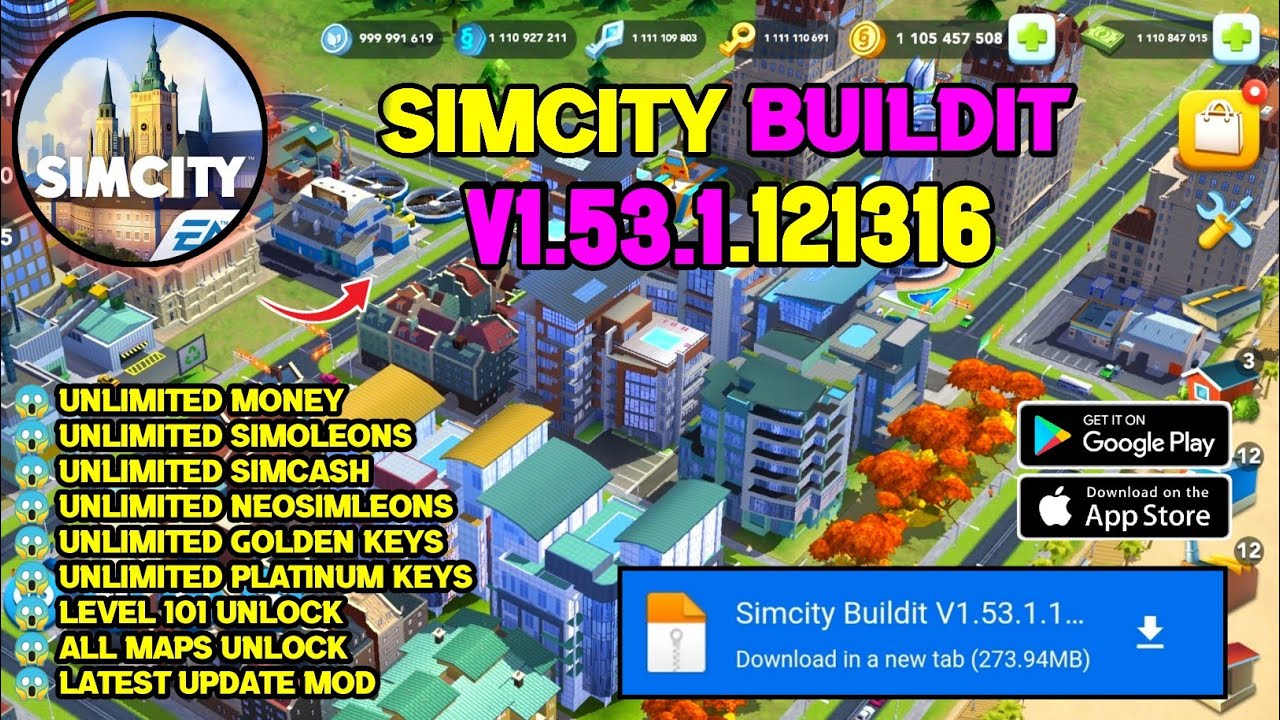 Simcity Buildit Mod Apk V1.53.1 Terbaru Unlimited Money 2024 Simcity ...