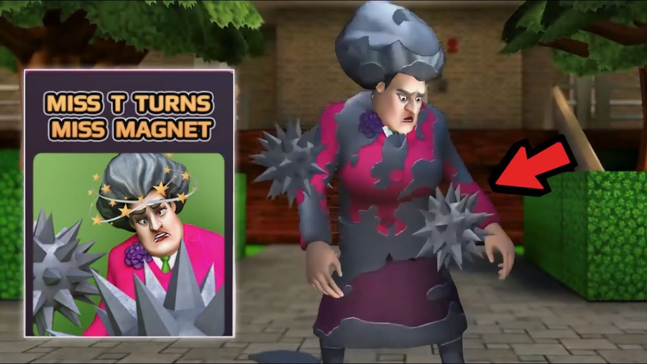 scary teacher 3d miss't turns miss magnet || find something magnetic to ...
