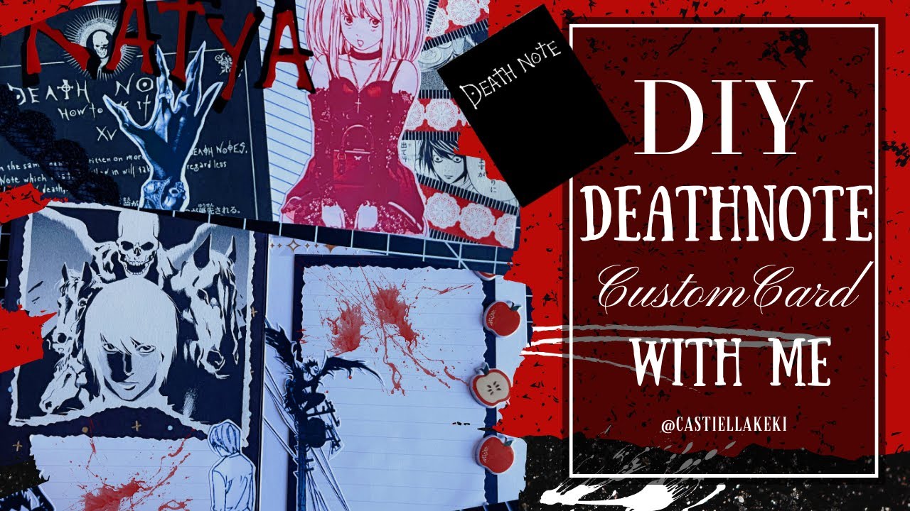 Making a Death Note Birthday Card ♡ DIY Custom Card // Craft with Me ️ ...