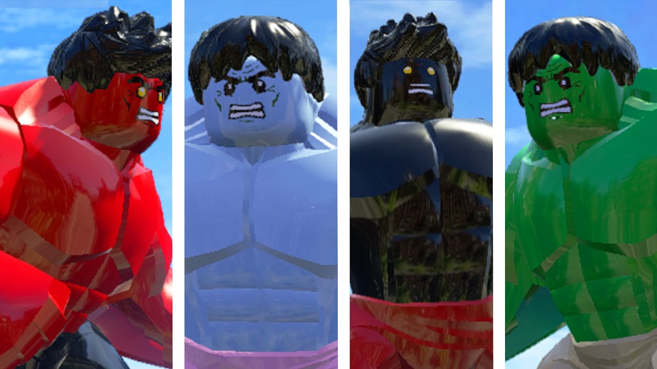 Black Hulk vs Hulk(Transformation) vs Grey Hulk vs Red Hulk - Lego Marvel Super Heroes Game ...