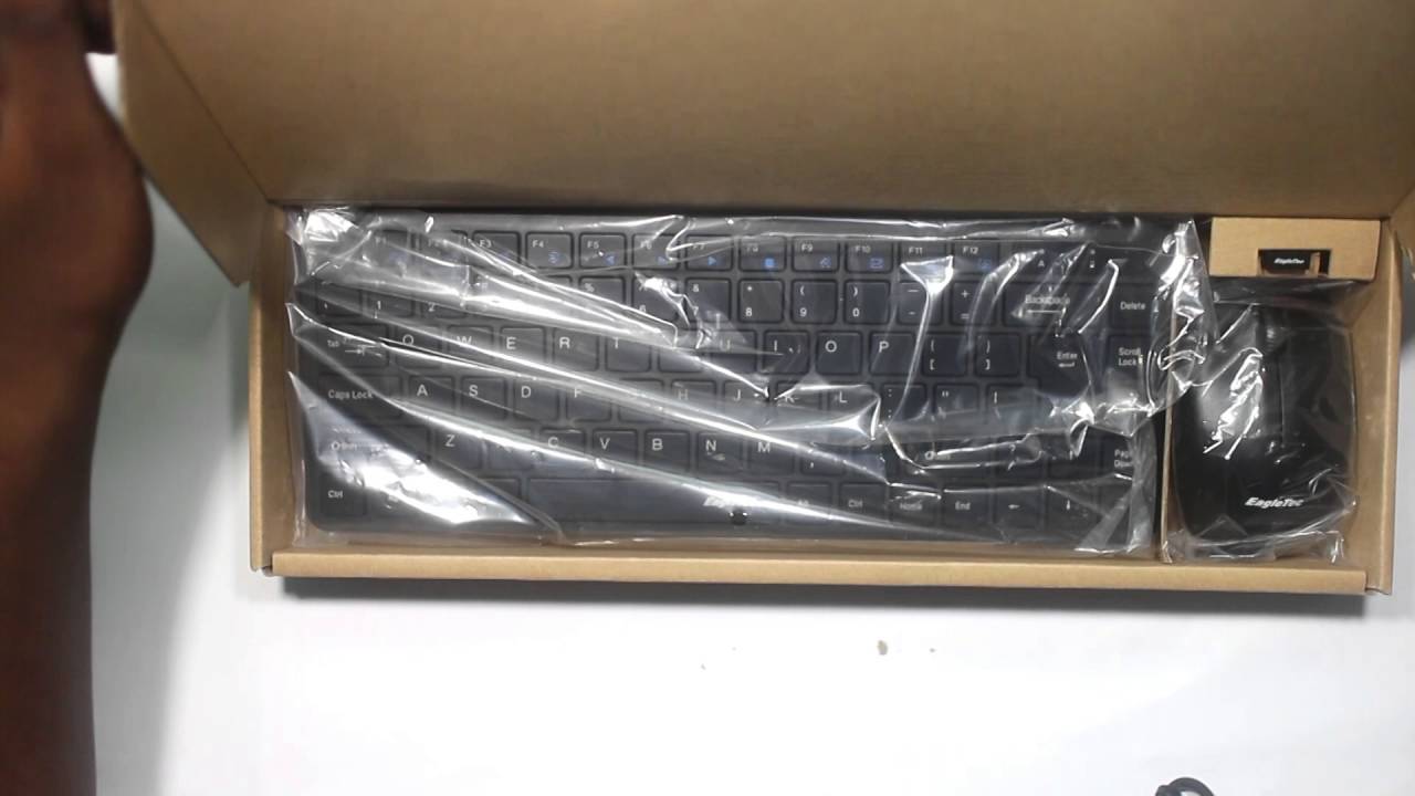 Eagletec wireless keyboard and mouse unboxing - YouTube