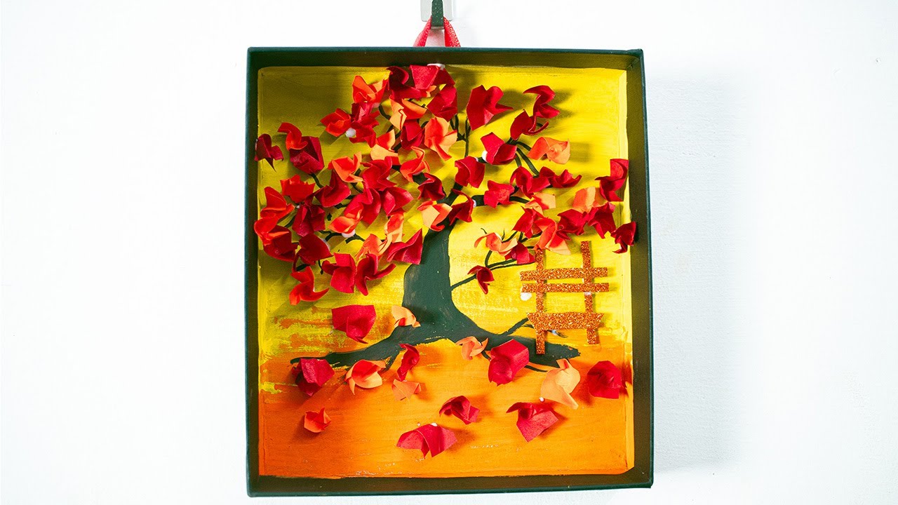 Simple Paper Craft | Wall Decoration DIY | Colourful Paper Tree | Wall ...