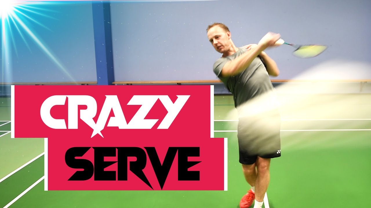 Badminton TRICK SHOT - Crazy High Serve - YouTube