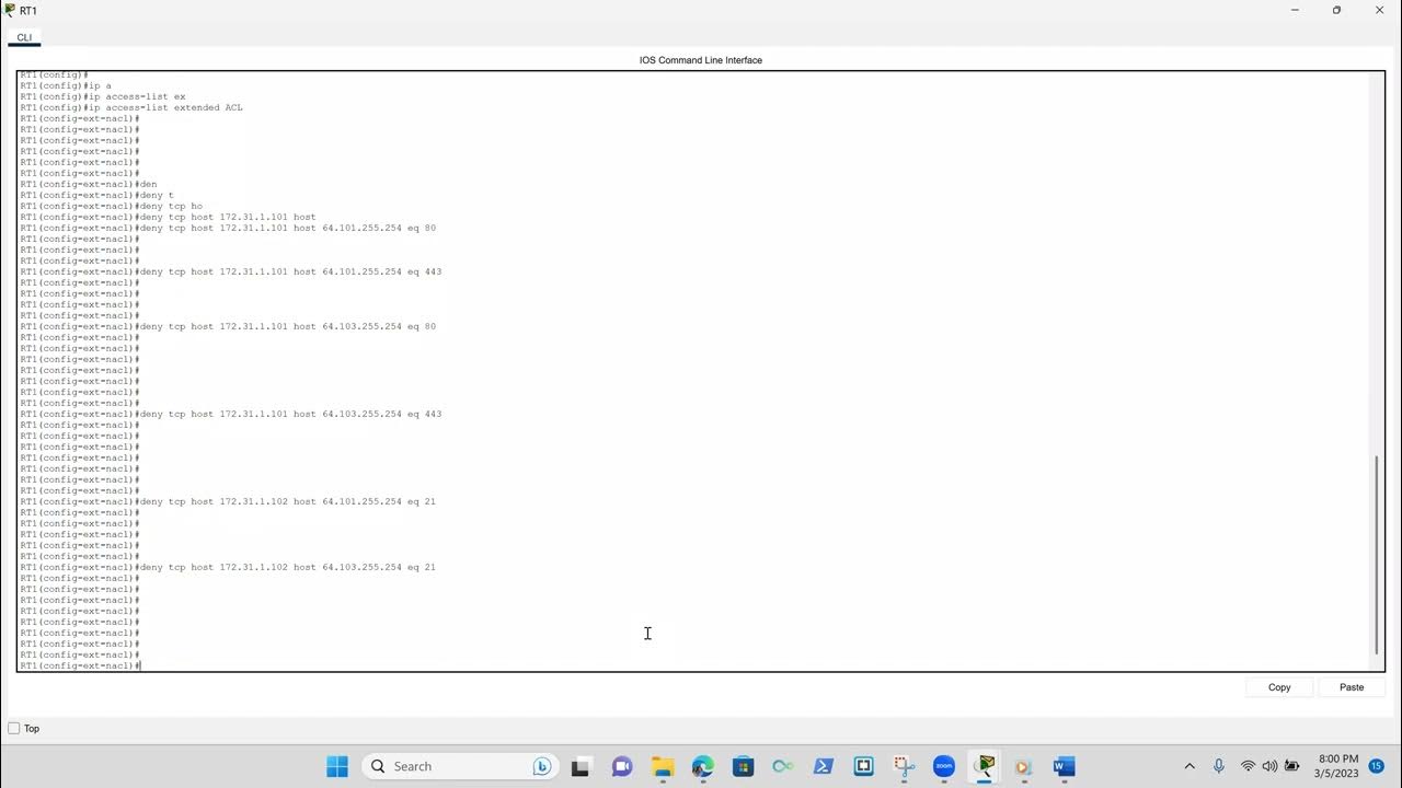Configure IPV4 Extended ACL's2 - YouTube