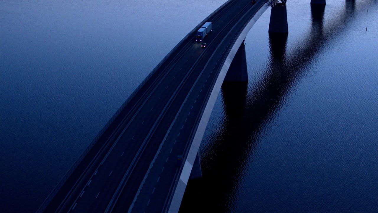 3108. Vägbro Sundsvall (Sundsvall bridge) Drone Stock Footage Video ...