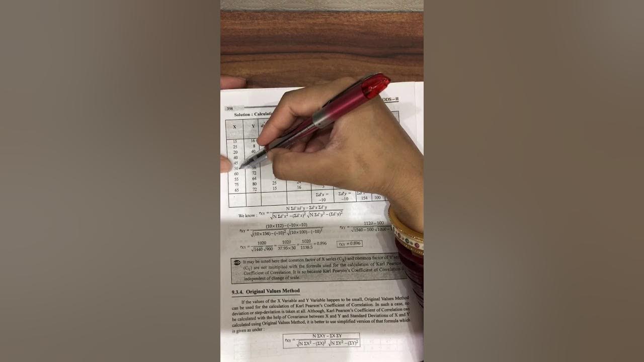 Karl Pearson’s coefficient of correlation ( step deviation method ...