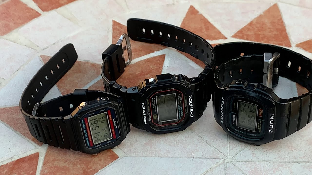 Casio W-700 , G-Shock DW-5000C , Casio DW-300 - same heart in three ...