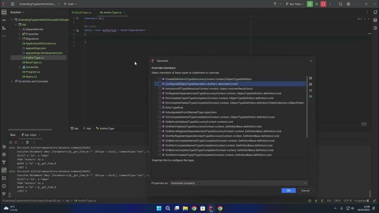 Extending Types In A Hot Chocolate 13 Graphql Api Youtube