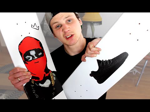 CUSTOM YEEZY BOOST KANYE WEST SKATEBOARD ART DIY TUTORIAL - YouTube