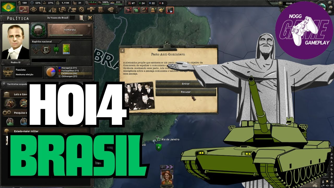 COMO JOGAR COM O BRASIL NO HOI4!!- #01 - BRASIL/ HOI4 ARMS AGAINST ...