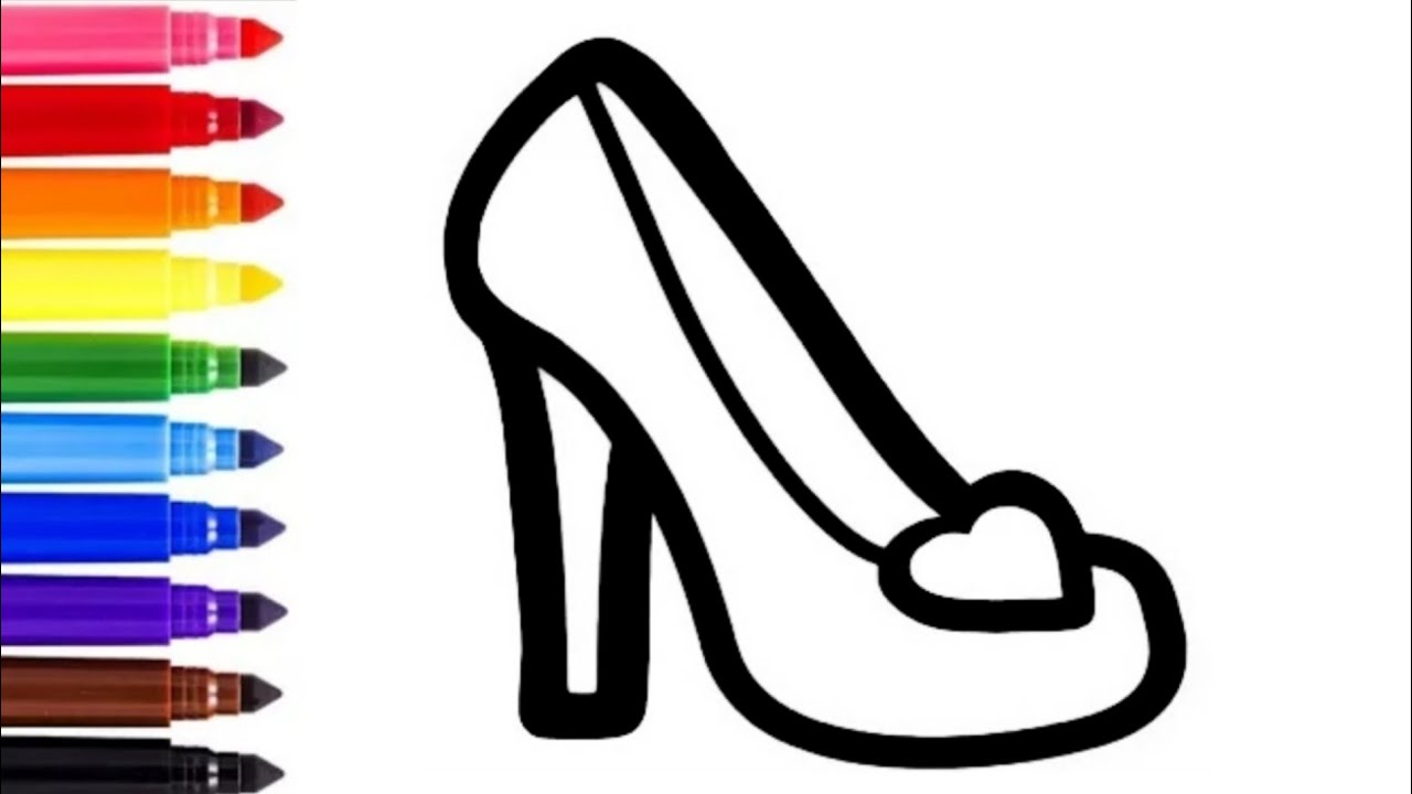 How to draw High Heels 👠 | High Heels Drawing, Painting and Coloring ...