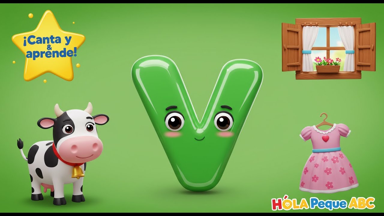 ¡Aprendamos la letra V! 🐄🪟👗 | Canción Infantil con Vaca, Ventana y ...